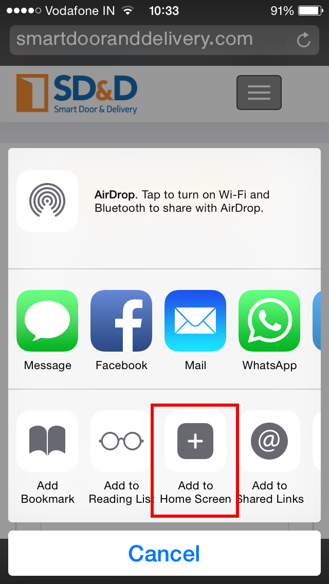 Mobile Shortcuts – Smart Door and Delivery